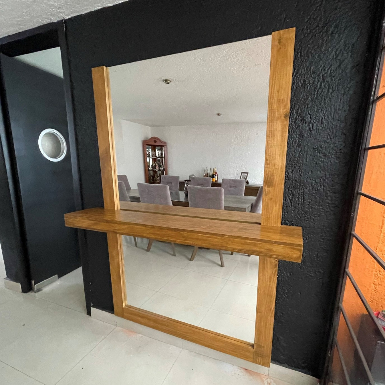 Espejo con repisa Novarak – Wooden Box Mx